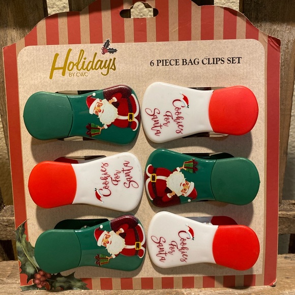 CWC | Kitchen | Santa Claus Food Bag Clips Set Of 6 Magnetic Cookies ...